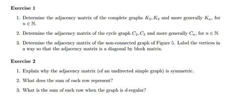 Solved Exercise 1 Determine The Adjacency Matrix Of The Complete