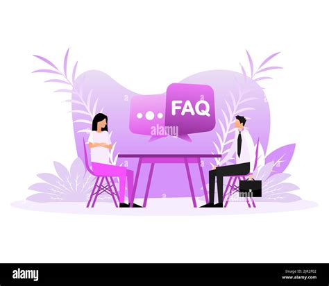 Faq People In Flat Style Faq Support Help Concept Modern Vector