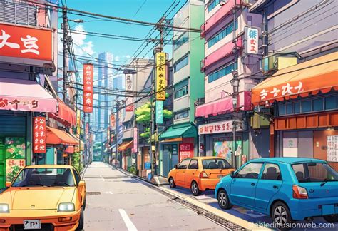 Japanese Street Scene Stable Diffusion Online