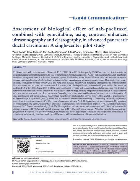 Pdf Assessment Of Biological Effect Of Nab Paclitaxel Combined With Gemcitabine Using