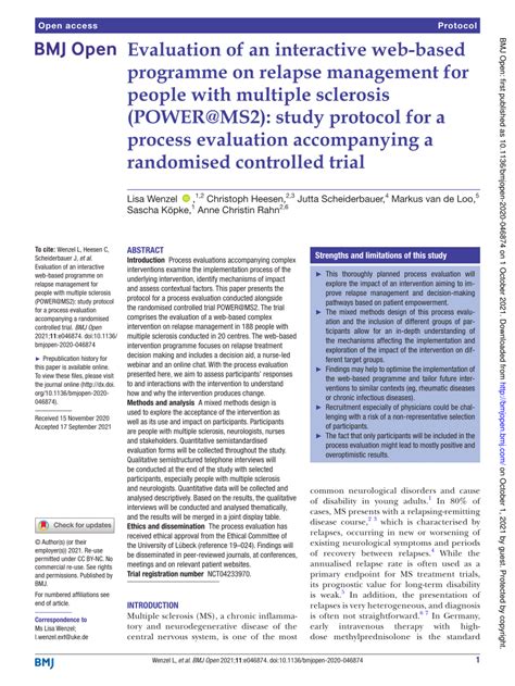 Pdf Evaluation Of An Interactive Web Based Programme On Relapse Management For People With