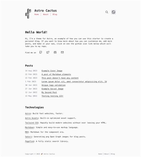 Github Chrismwilliamsastro Theme Cactus A Simple Astro Theme Use