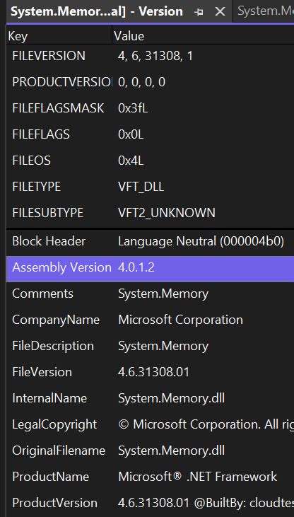 C Could Not Load File Or Assembly System Memory Version In Visual Studio