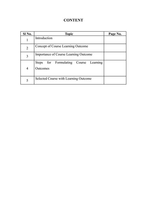 Course Learning Outcomes Learning Outcomes Pdf