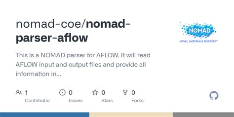 Github Nomad Coenomad Parser Aflow This Is A Nomad Parser For Aflow