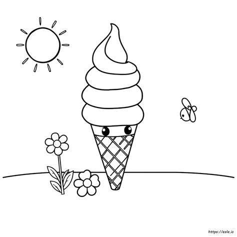 Kolorowanki Kawaii Słodkie Lody Do Druku
