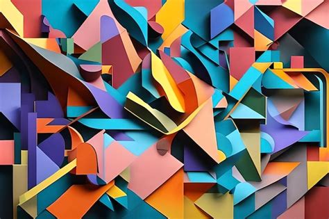 Premium Ai Image Abstract Background Composed Of Interlocking Geometric Shapes