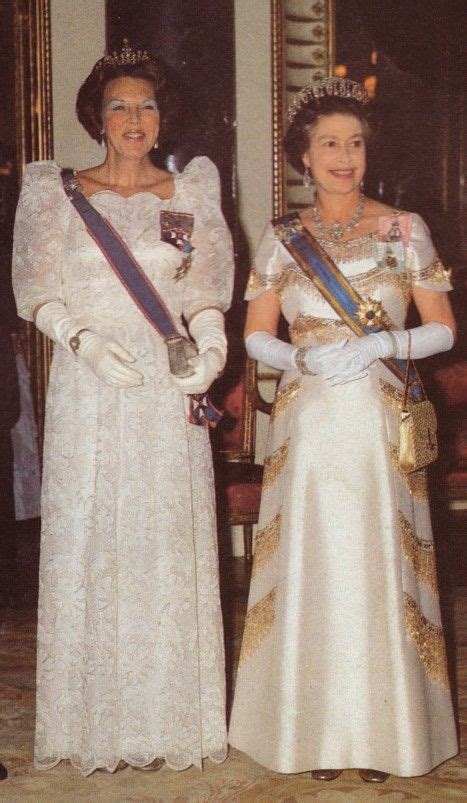 Queen Beatrix Of The Netherlands And Queen Elizabeth Ii Of The United
