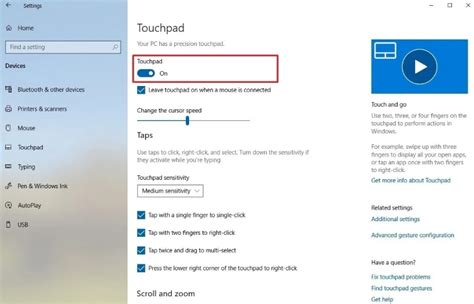 Instructions To Activate Your Touchpad Gestures In Windows 10 From Site Microsoft Com