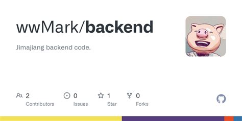 GitHub WwMark Backend Jimajiang Backend Code