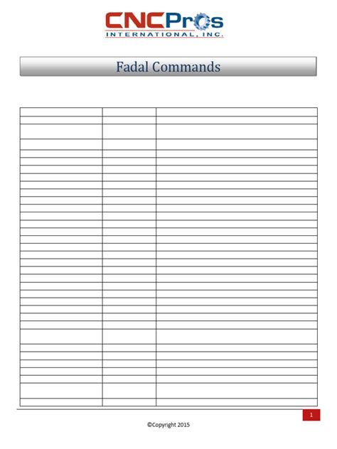 Fadal Commands Pdf Computing Computer Science