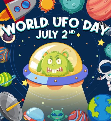 Premium Vector World Ufo Day Poster Design