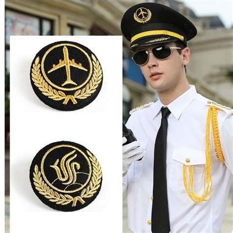 Embroidered Marine Hat Pin Pilot Hat Badge For Professional Sailor