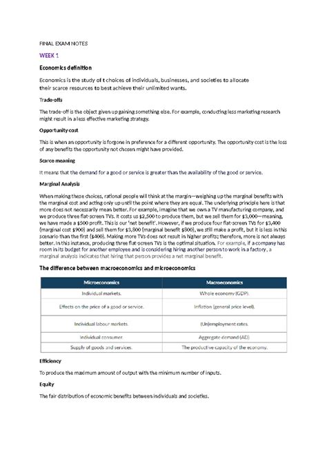 Final Exam Notes For Lecture Week 1 12 Final Exam Notes Week 1