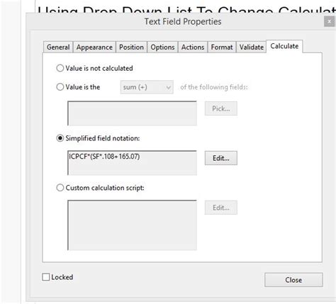 Solved Drop Down Boxes And Calculations Adobe Product Community