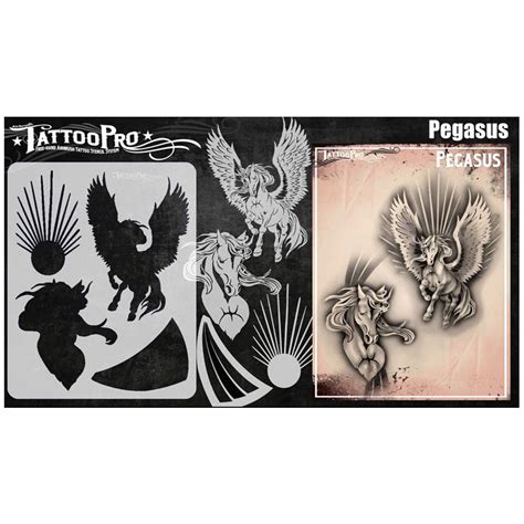 Tattoo Pro Stencils Pegasus Mylar Airbrush Tattoo