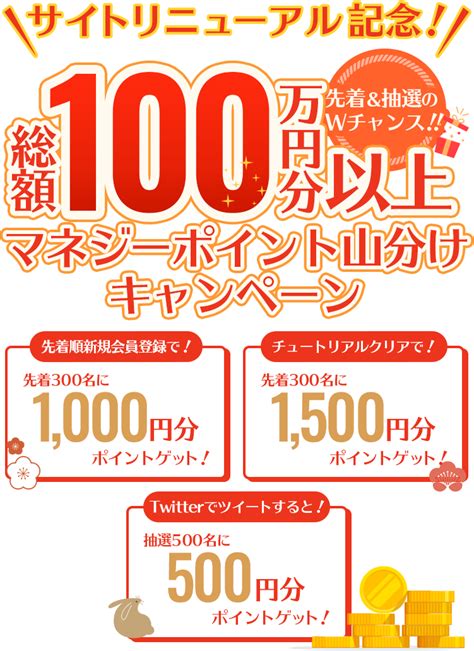 総額100万円分以上 マネジーポイント山分けキャンペーン リニューアルキャンペーン＆新規登録キャンペーン