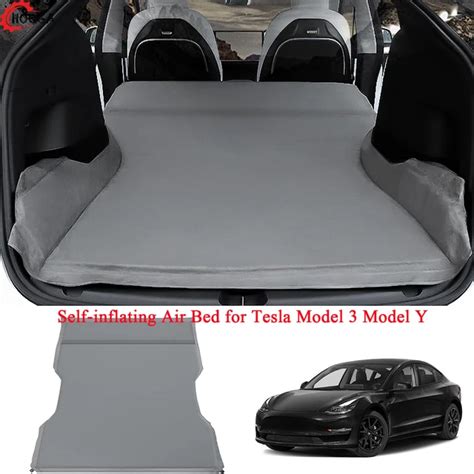 테슬라 모델 3 Y 2017 2023 용 자체 팽창 에어 베드 메모리 폼 캠핑 휴대용 자동차 캠핑 매트리스 보관 가방 포함 Clikgo