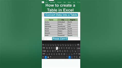 🔥 Excel Shortcut Ctrl T Create Tables Instantly 📊 Youtube