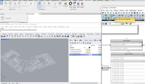 linked dwg from current view to grasshopper with layers and geometry