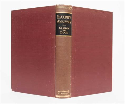 Security Analysis Principles And Technique Benjamin Graham David L Dodd First Edition