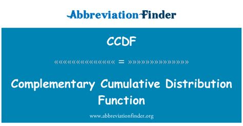 Ccdf 代表 互补累积分布函数 Complementary Cumulative Distribution Function
