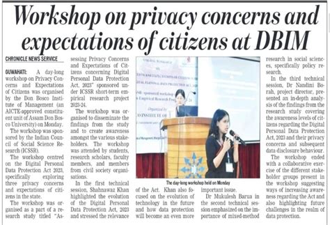Dpdpact Dpdp Meity Icssr Donbosco Dataprivacy Dataprotection Speakeropportunity Speaker