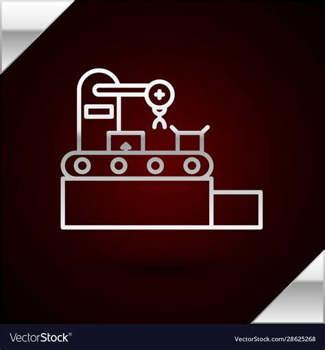 Silver Line Factory Conveyor System Belt Vector Image