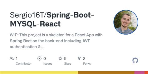 GitHub Sergio T Spring Boot MYSQL React WIP This Project Is A Skeleton For A React App With