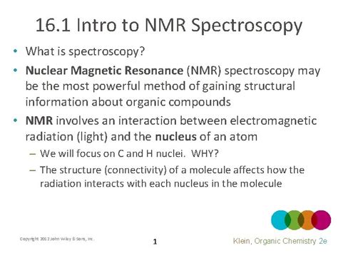 16 1 Intro To Nmr Spectroscopy What Is