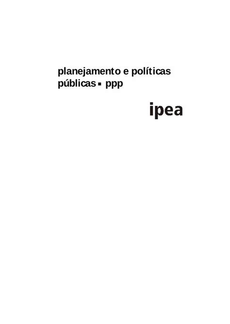 Pdf Planejamento E Políticas Públicas Ppp Dokumen Tips