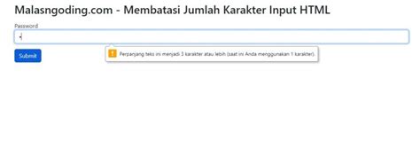Membatasi Jumlah Karakter Input Html Malas Ngoding