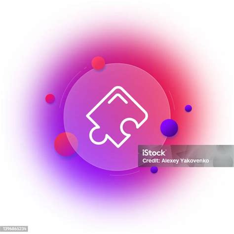 퍼즐 라인 아이콘입니다 해결되지 않은 퍼즐 문제 수수께끼 풀기 창의적 사고 개념 유리 형태 스타일 비즈니스 및 광고에 대한 벡터