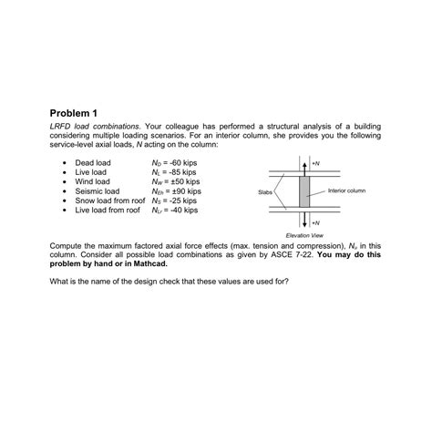 solved problem 1lrfd load combinations your colleague has