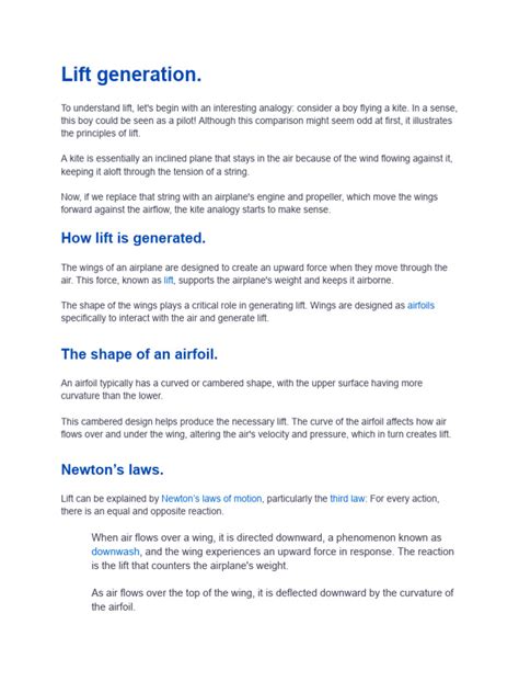 3lift Generation Pdf Lift Force Wing