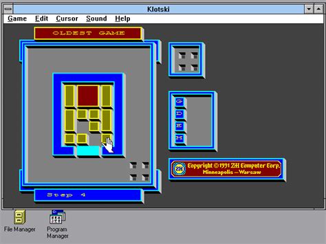 klotski 1991 by zh computer win3 1 game