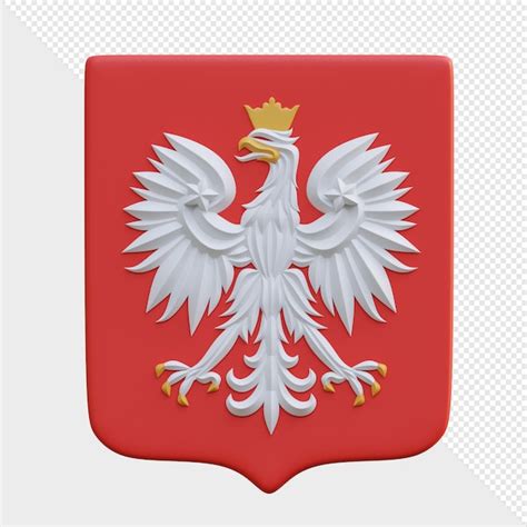 Premium Psd Psd 3d Render Poland Coat Of Arms White Eagle With A Crown