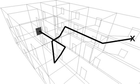 Egress Route Black Calculated For A Selected Room Starting At X To Download Scientific