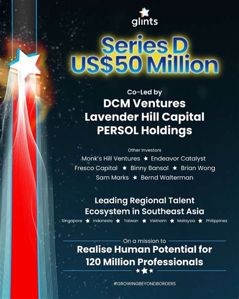 Huong Nguyen Lotty On Linkedin We Are Thrilled To Announce That Glints Has Raised Us50