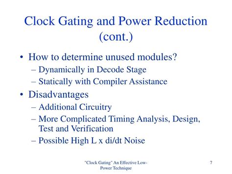 PPT Clock Gating An Effective Low Power Technique PowerPoint Presentation ID