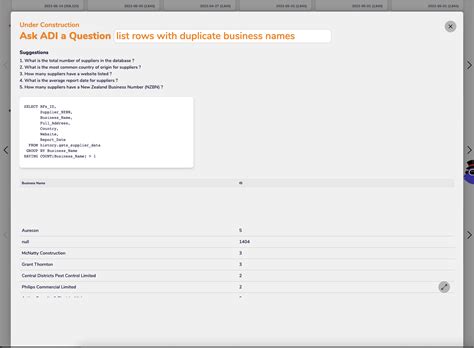 Ask Adi Common Questions — Agiledata Docs 10 Documentation