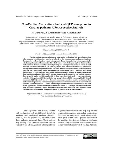 Pdf Non Cardiac Medications Induced Qt Prolongation In Cardiac