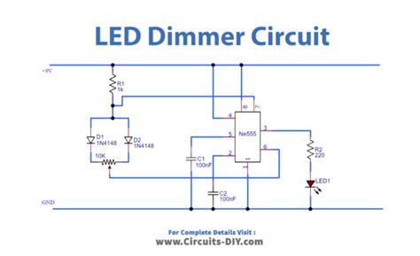 LED Dimmer Circuit Using Timer Electronics Projects