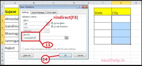 Create Dynamic Dropdown List With Indirect Formula Excel Help