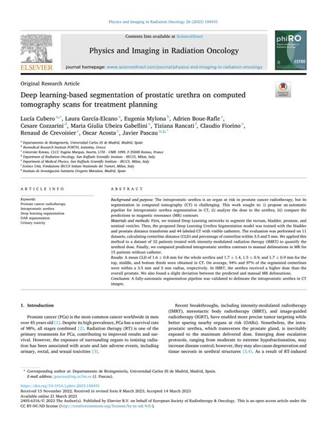 Pdf Deep Learning Based Segmentation Of Prostatic Urethra On Computed