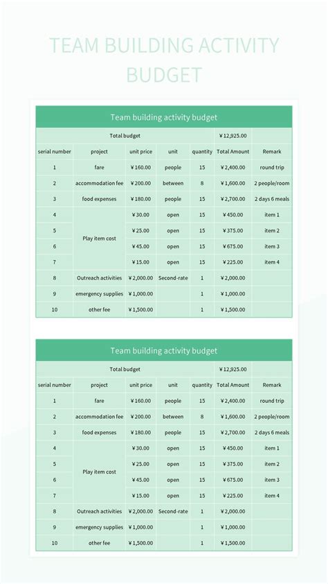 Free Team Building Templates For Google Sheets And Microsoft Excel Slidesdocs