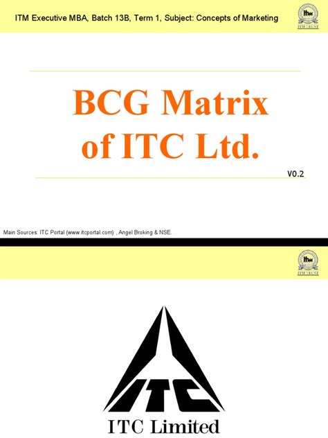 Bcg Matrix Of Itc Ltd Pdf Business