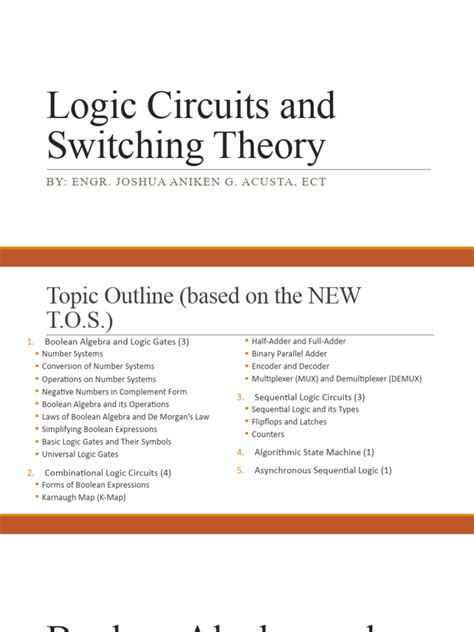 Logic Circuits And Switching Theory Pdf