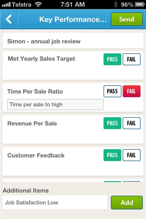 implementing a pass fail inspection list within the app gocanvas