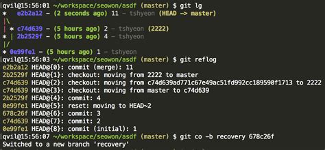 Git Commit Log없애거나합치거나 복구하기 Qvil Blog